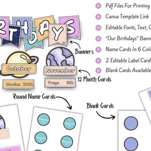 Birthday Bulletin Board Display Editable Space Theme Our Birthday ...