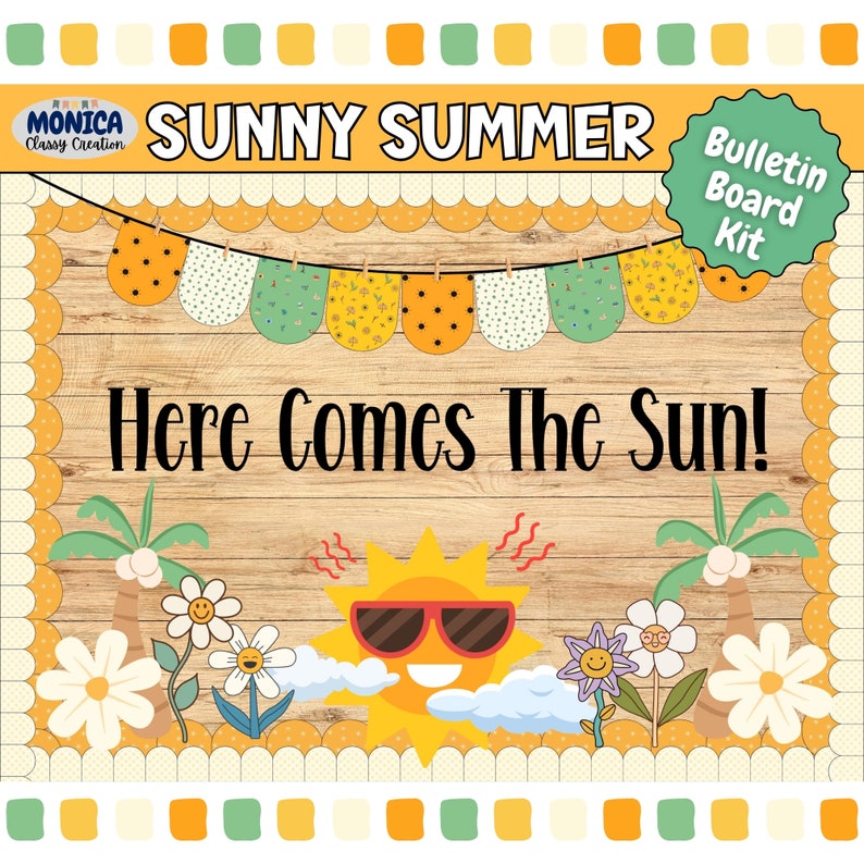 Summer Bulletin Board Kit-here Comes the Sun Classroom Door Decor ...