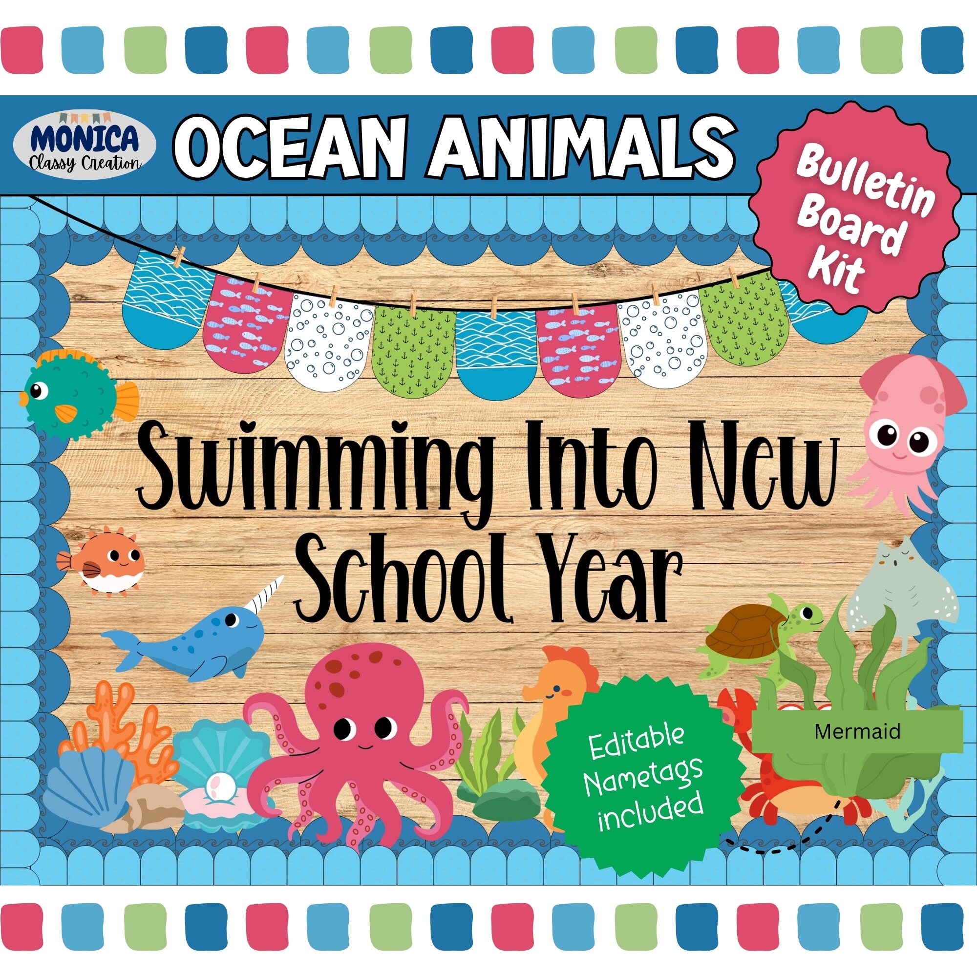 Ocean Animals Summer Bulletin Board Kit-end of the Year Classroom Door ...
