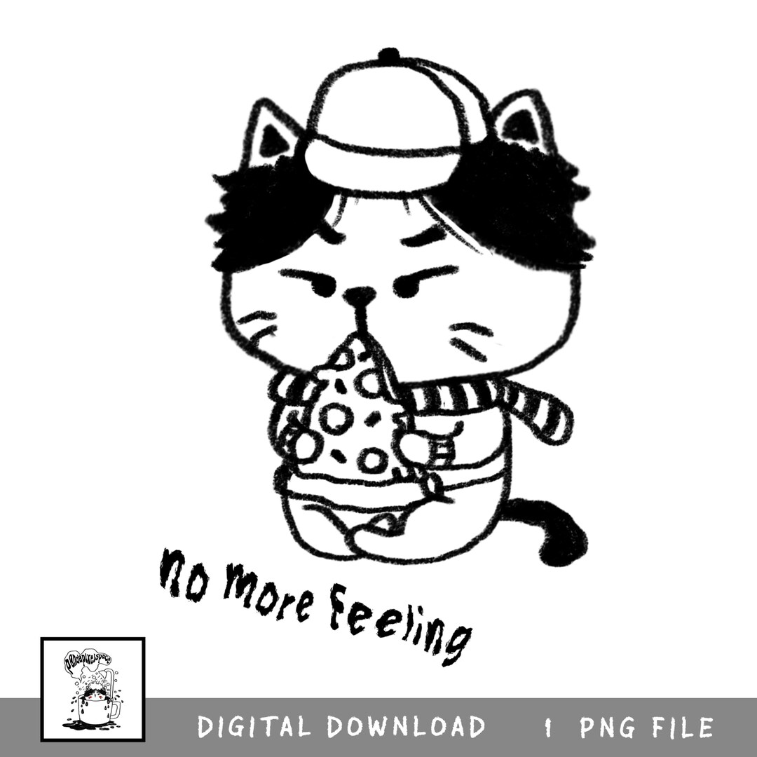 Anti Valentine Cat Sad Doodle Hand Drawn Numb Mood Dark Valentine ...