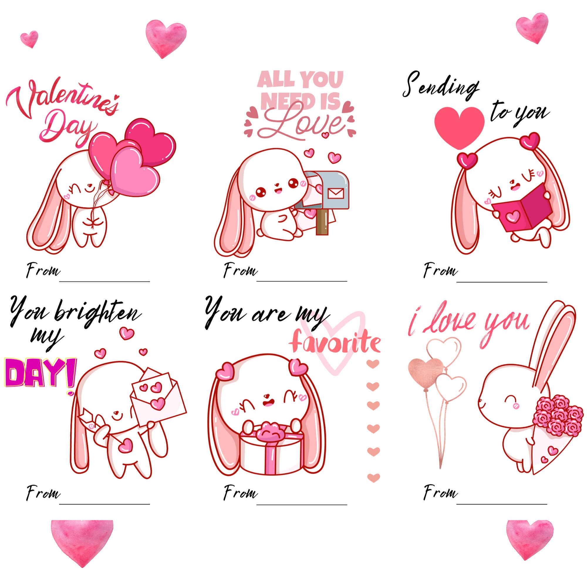 Printable Valentine's Day Cards for Kids Classroom Valentine's Day ...