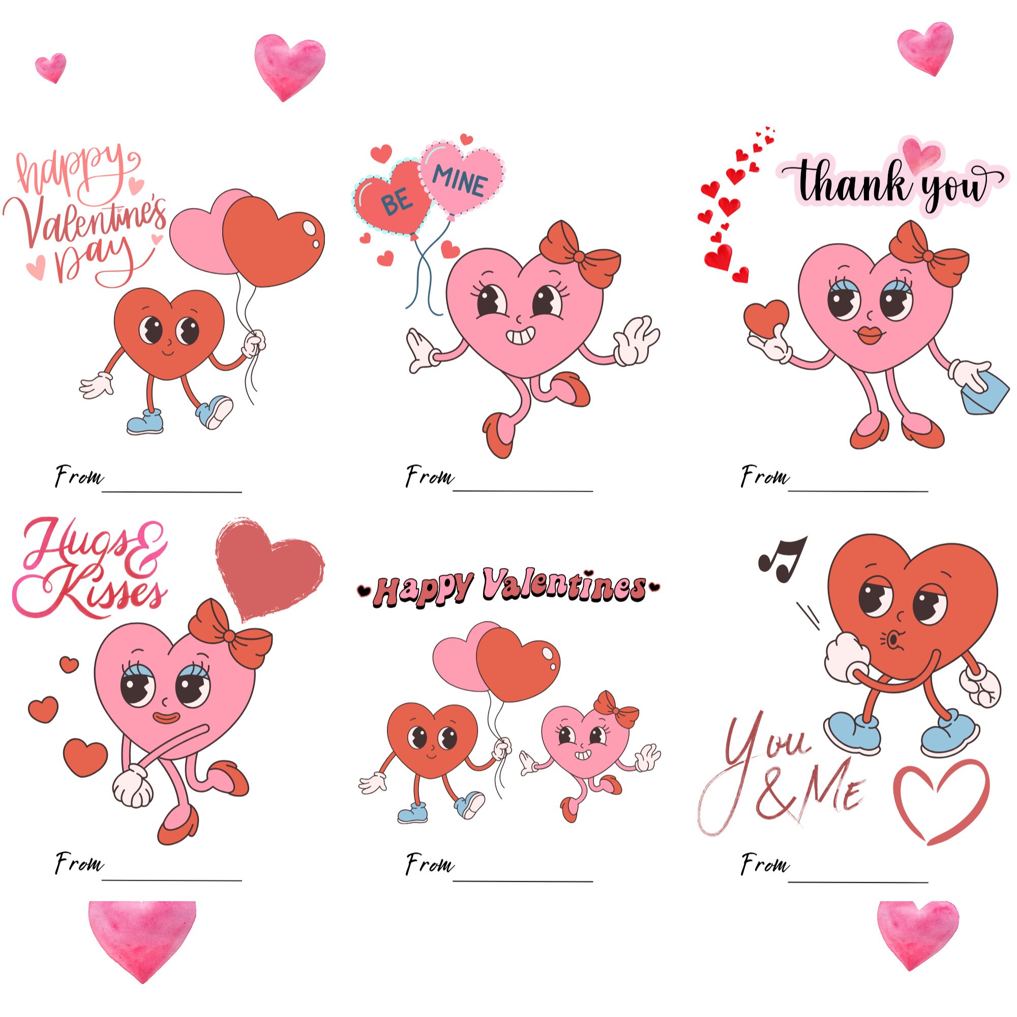 Printable Valentine's Day Cards for Kids Classroom Valentine's Day ...