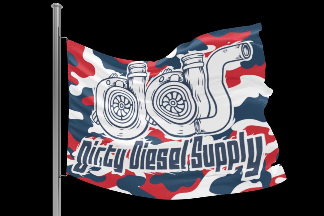 Turbo Flag Banner — Dirty Diesel Supply Shop Flag — Checkered, Black ...