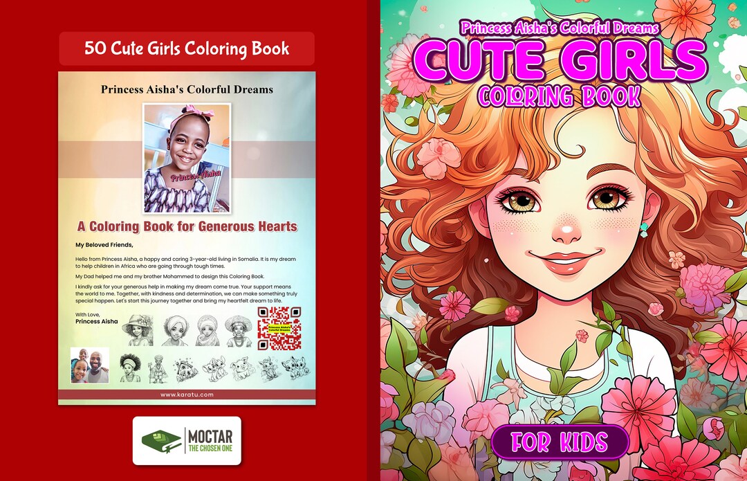 Cute Girls Coloring Book Kids Coloring Activity - Etsy