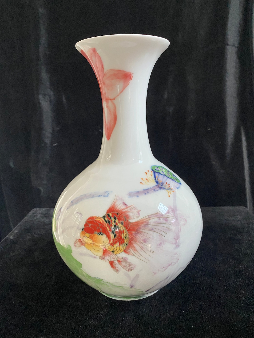 Goldfish & Lotus Vase - Etsy