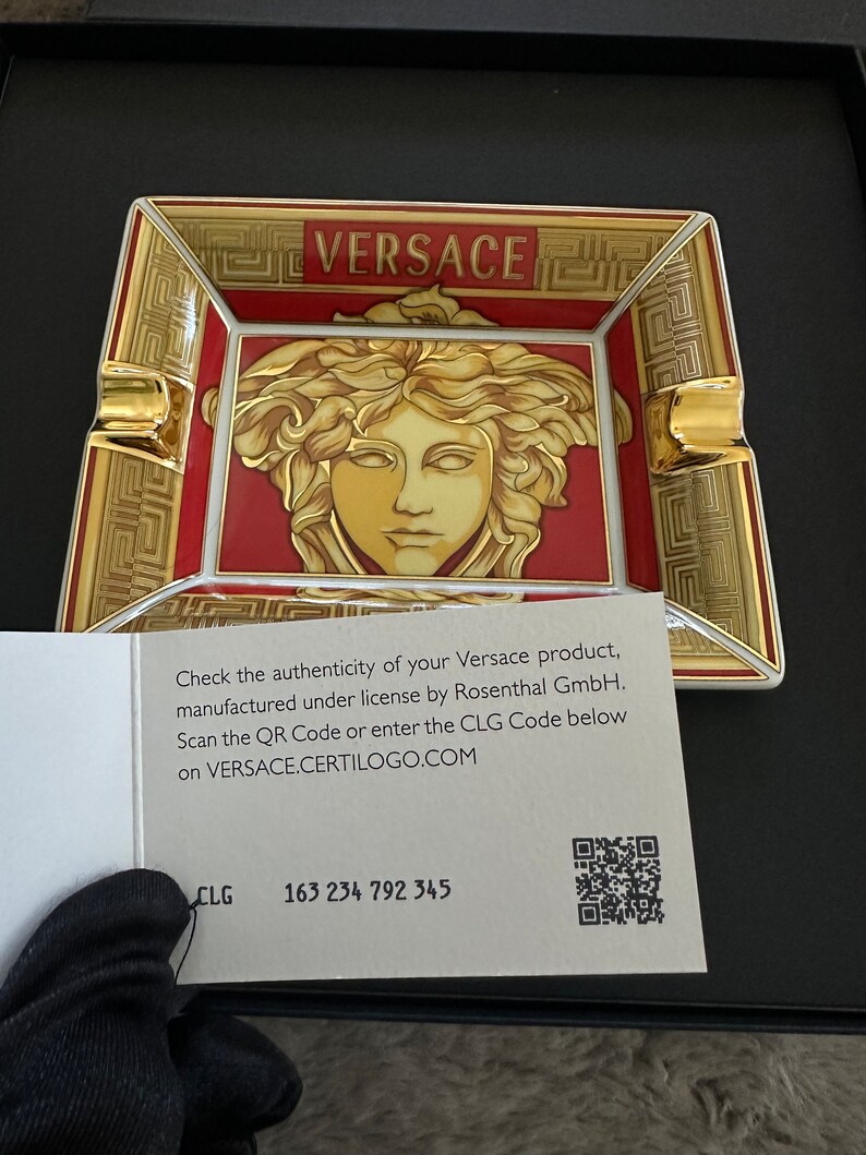 Authentic 2000s Versace Medusa Gold Red Ash Tray / Tray - Etsy