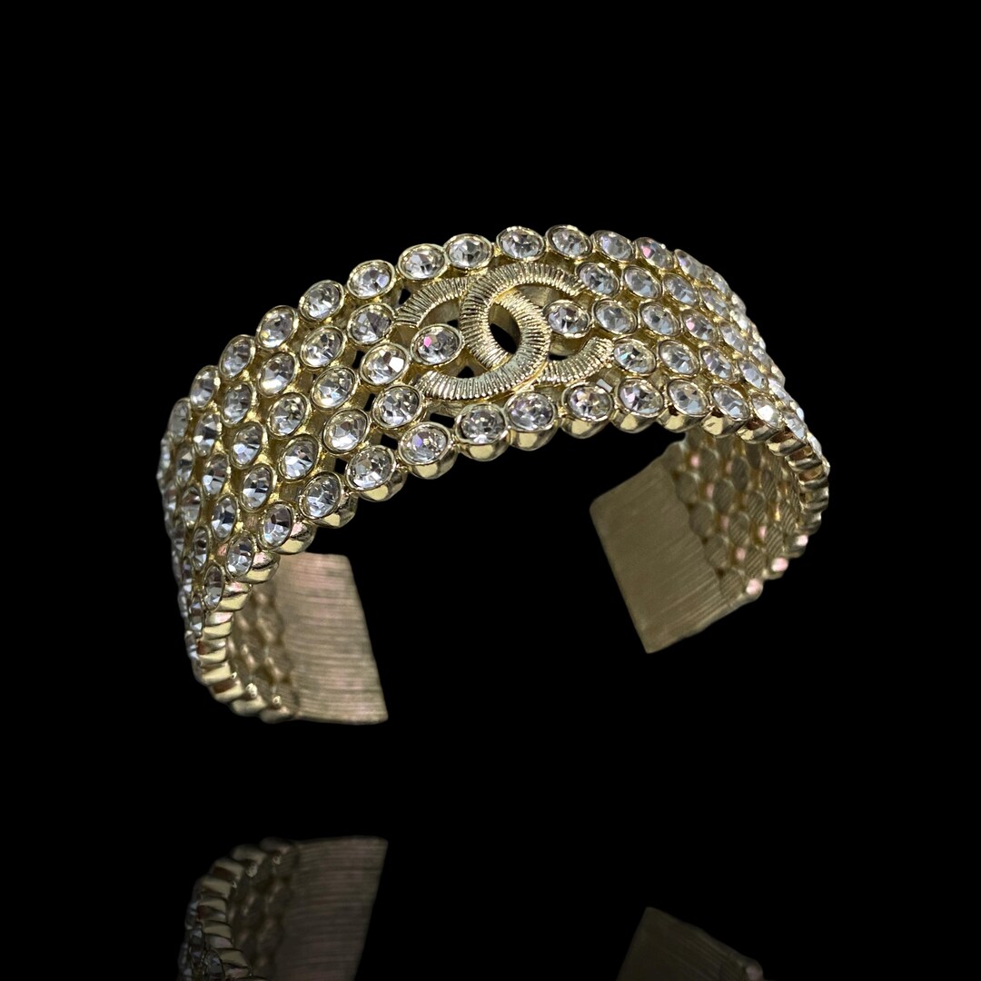 Authentic 2000s Chanel Crystals Cc Bangle Cuff - Etsy