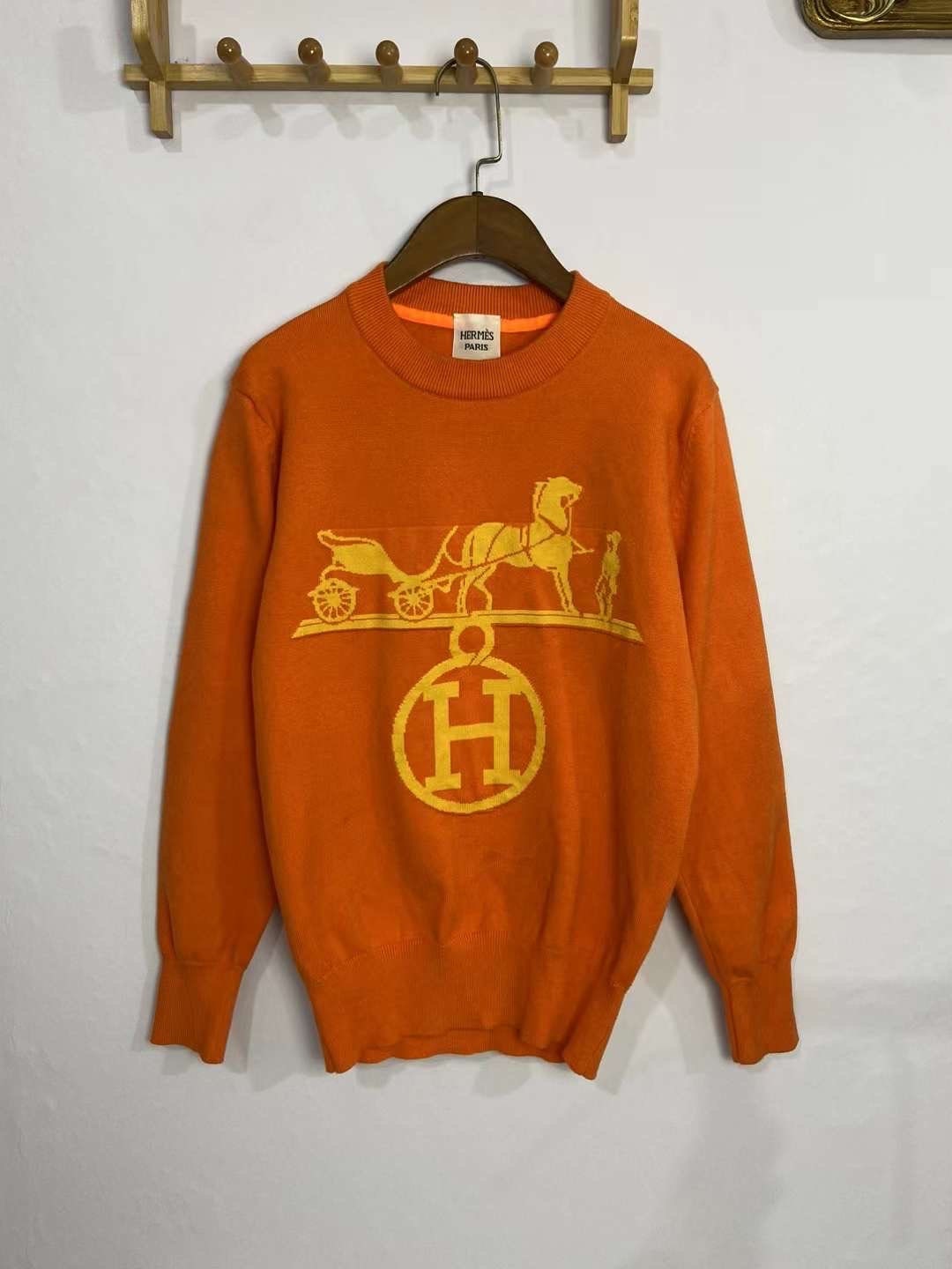 Authentic Vintage Hermes 1990s Orange Sweater Top - Etsy Authentic Vintage Hermes 1990s Orange Sweater Top - Etsy