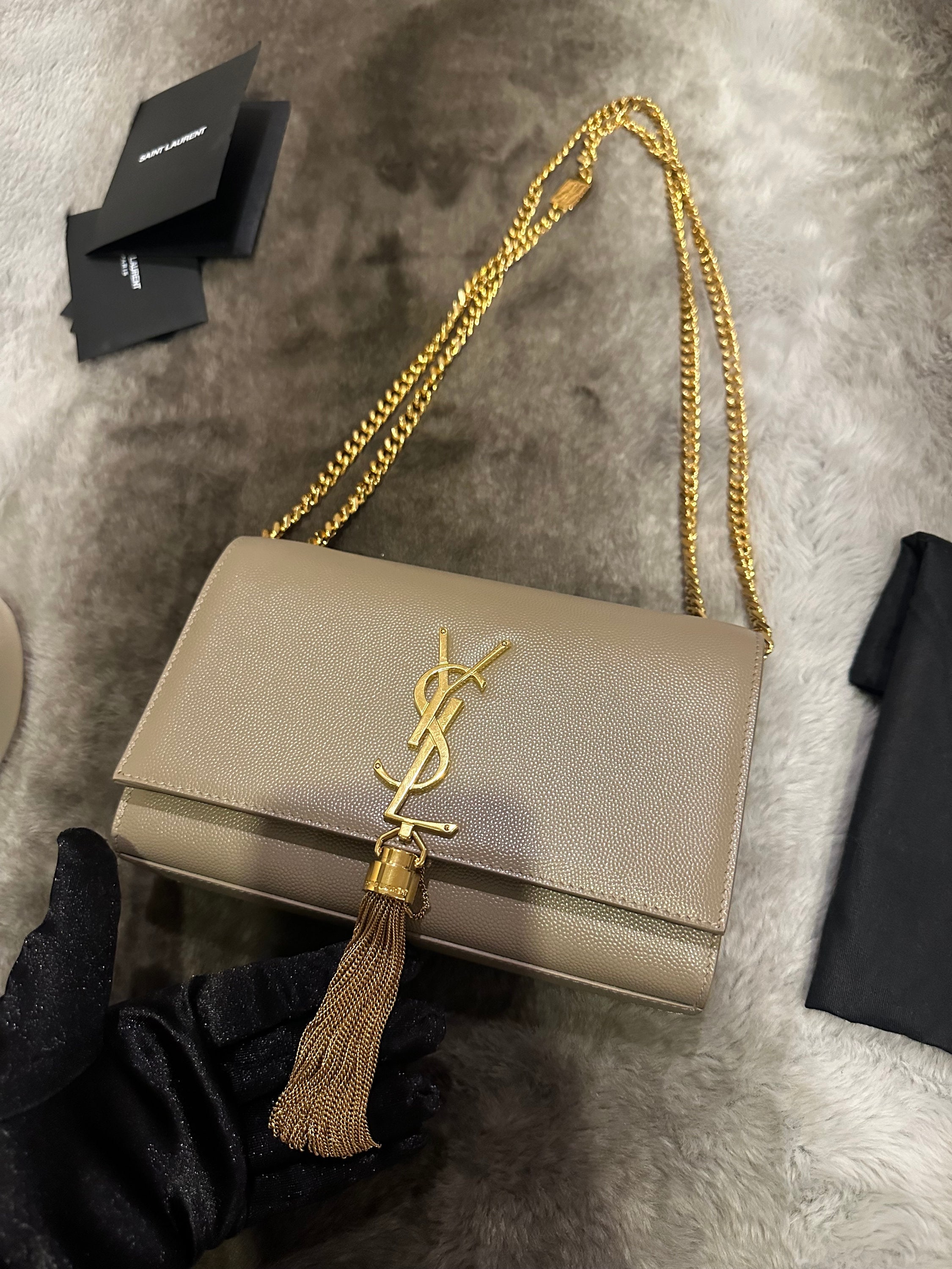 Authentic Classic Yves Saint Laurent YSL Tassel Kate Beige Small Bag - Etsy