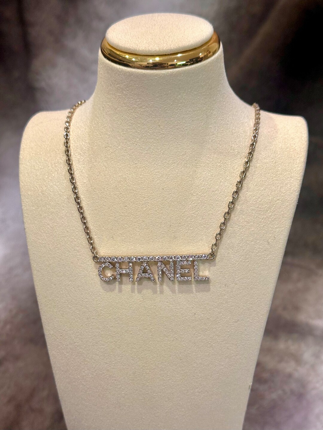 Original 2000s Chanel Crystals Letters Chain Necklace - Etsy
