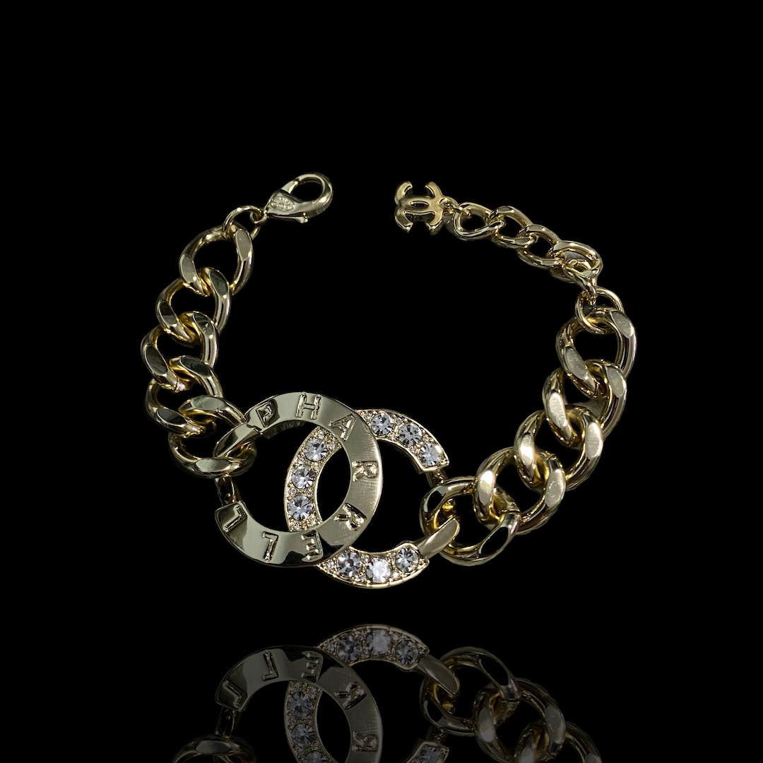 Original Chanel X Pharrell Chunky Cc Crystals Chain Bracelet 2000s - Etsy