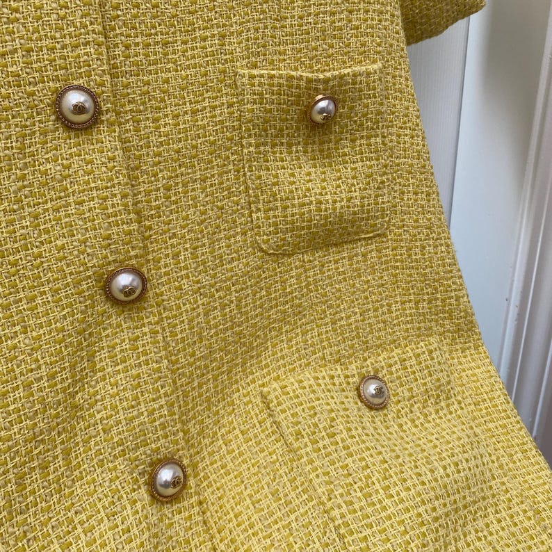 Classic Coco Chanel Vintage Tweed 2000s Buttoms Long Top / Dress - Etsy