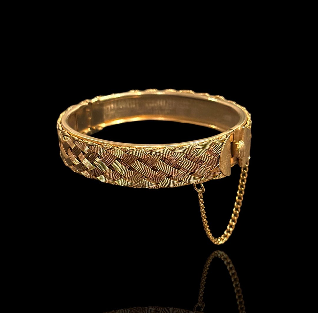 Authentic Vintage JACLYN Gold Braided Technique Bangle 1970s - Etsy