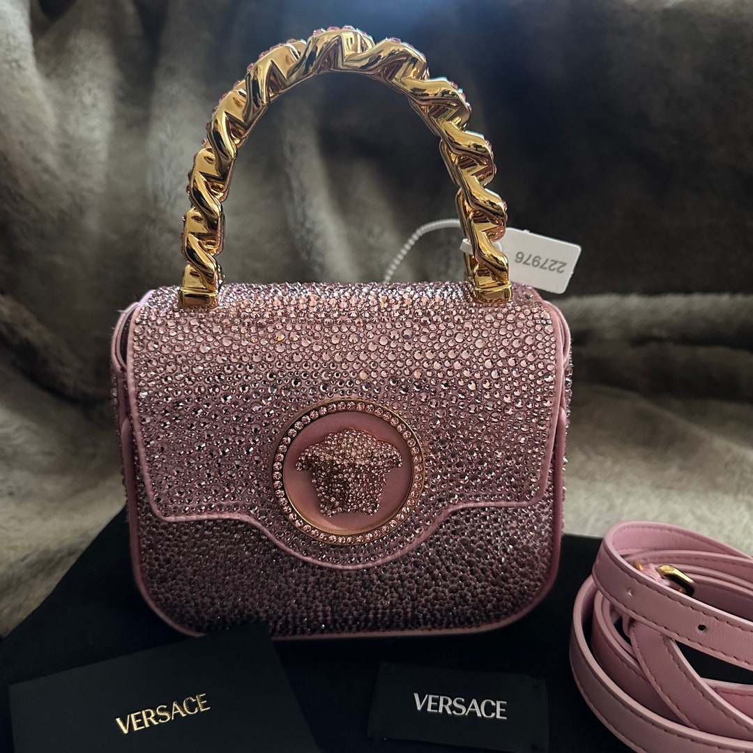 Authentic Versace Medusa Full Crystals Light Pink Handle Bag 2000s - Etsy
