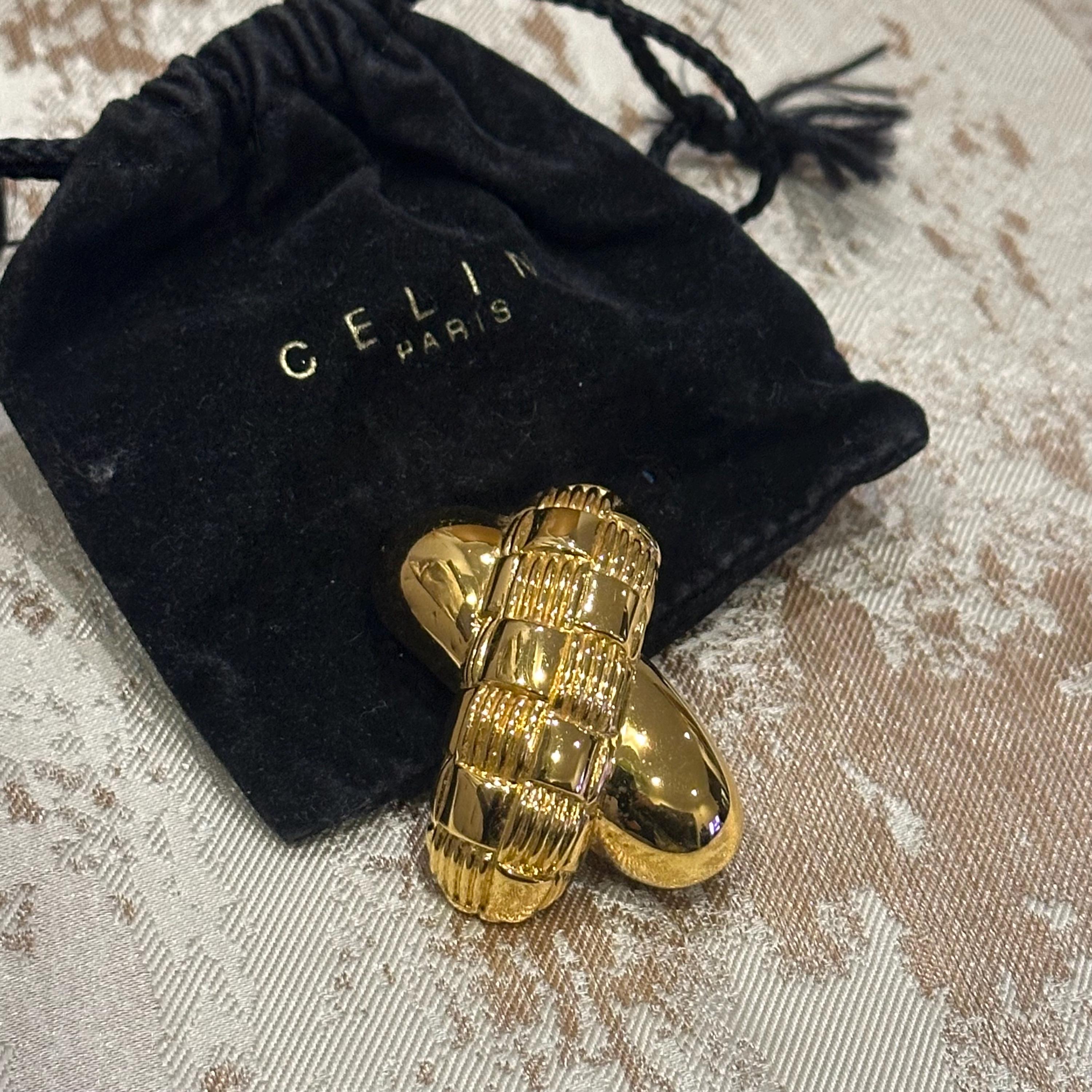 Classic Vintage Gold Celine Signature Brooch 1980s - Etsy