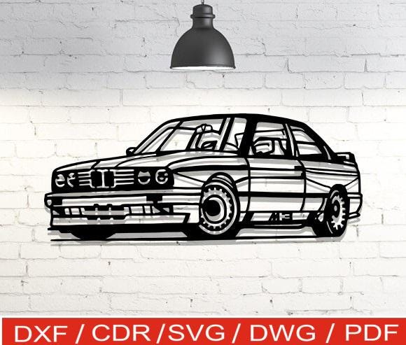 Bmw E30 Digital Drawing,wall Decoration,dxf,cdr,svg, Dwg, Pdf, All ...