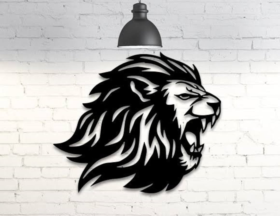 Lion Head Digital Drawing Dxf, Cdr, Svg, Dwg, Pdf, All Files, for CNC ...
