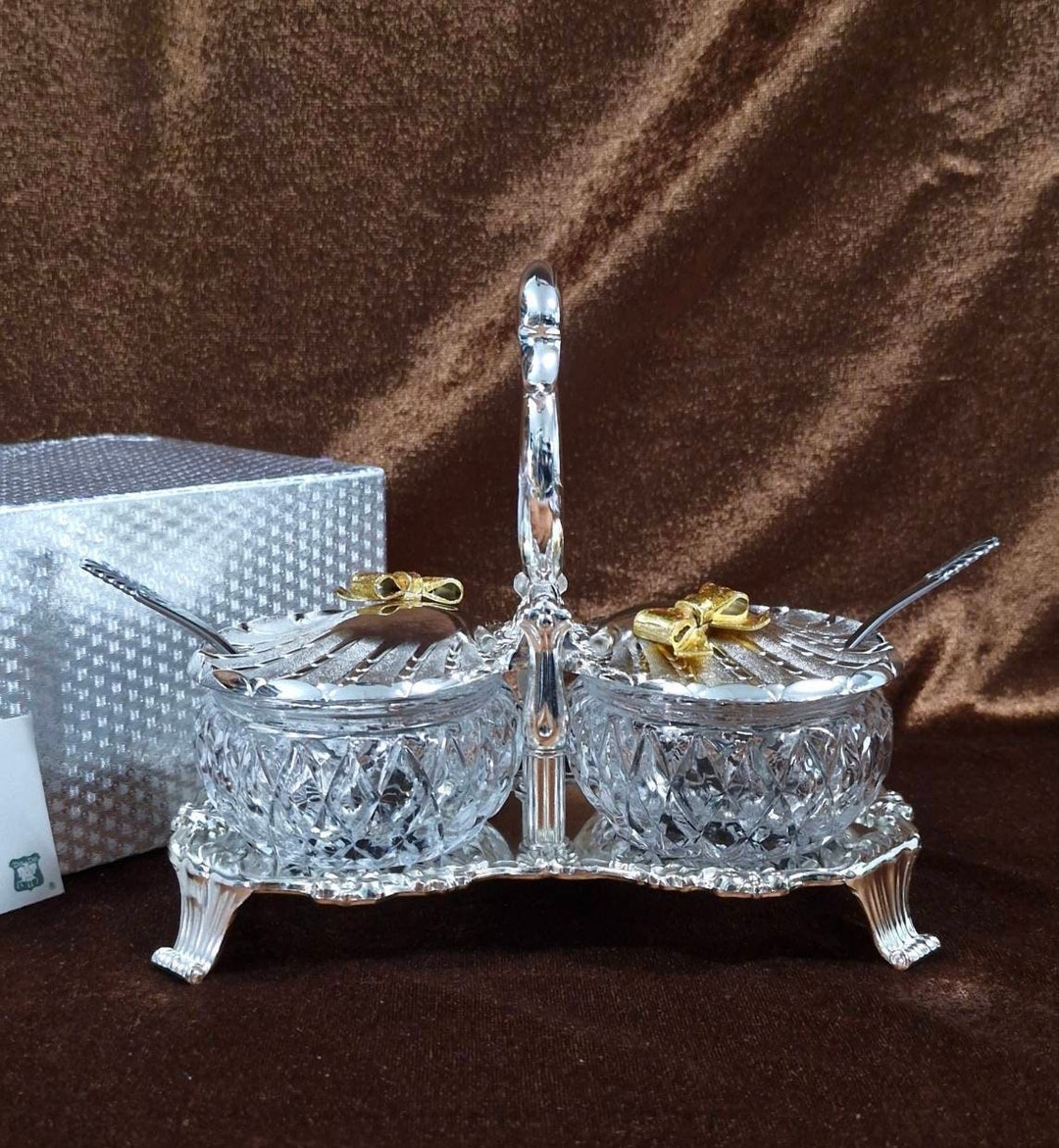 Vintage Mitsukoshi Crystal Glass for Seasoning Condiment Jar With a ...