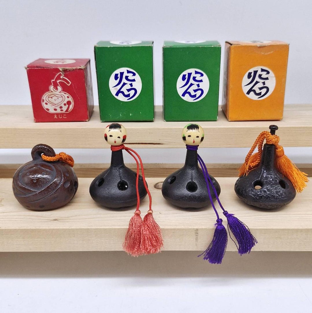 The Vintage Small Japanese Nanbu Cast Iron Lucky Bells, Handmade in ...