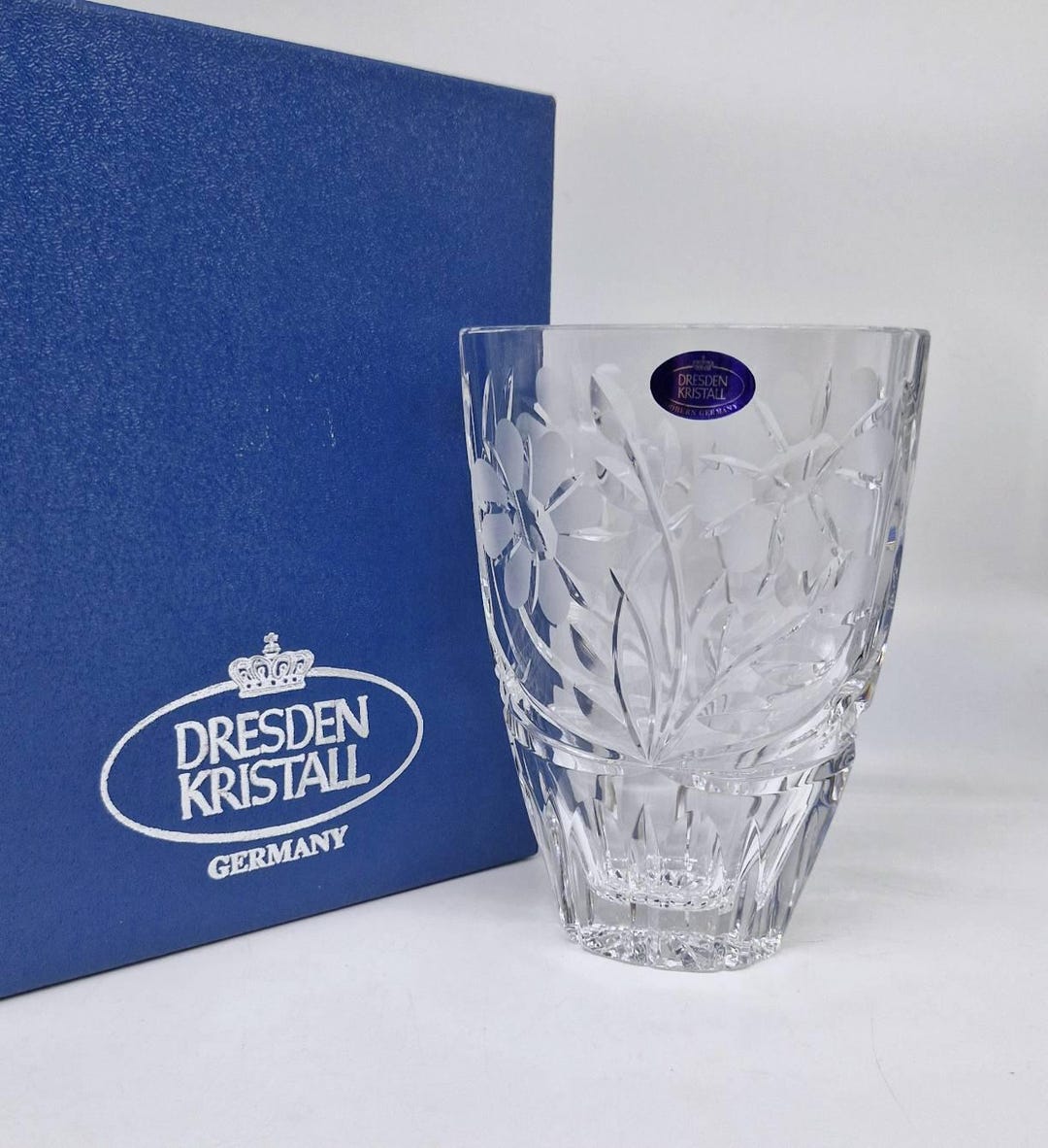 A Stunning Vintage Dresden Kristall Crystal Vase, From Schonborn ...