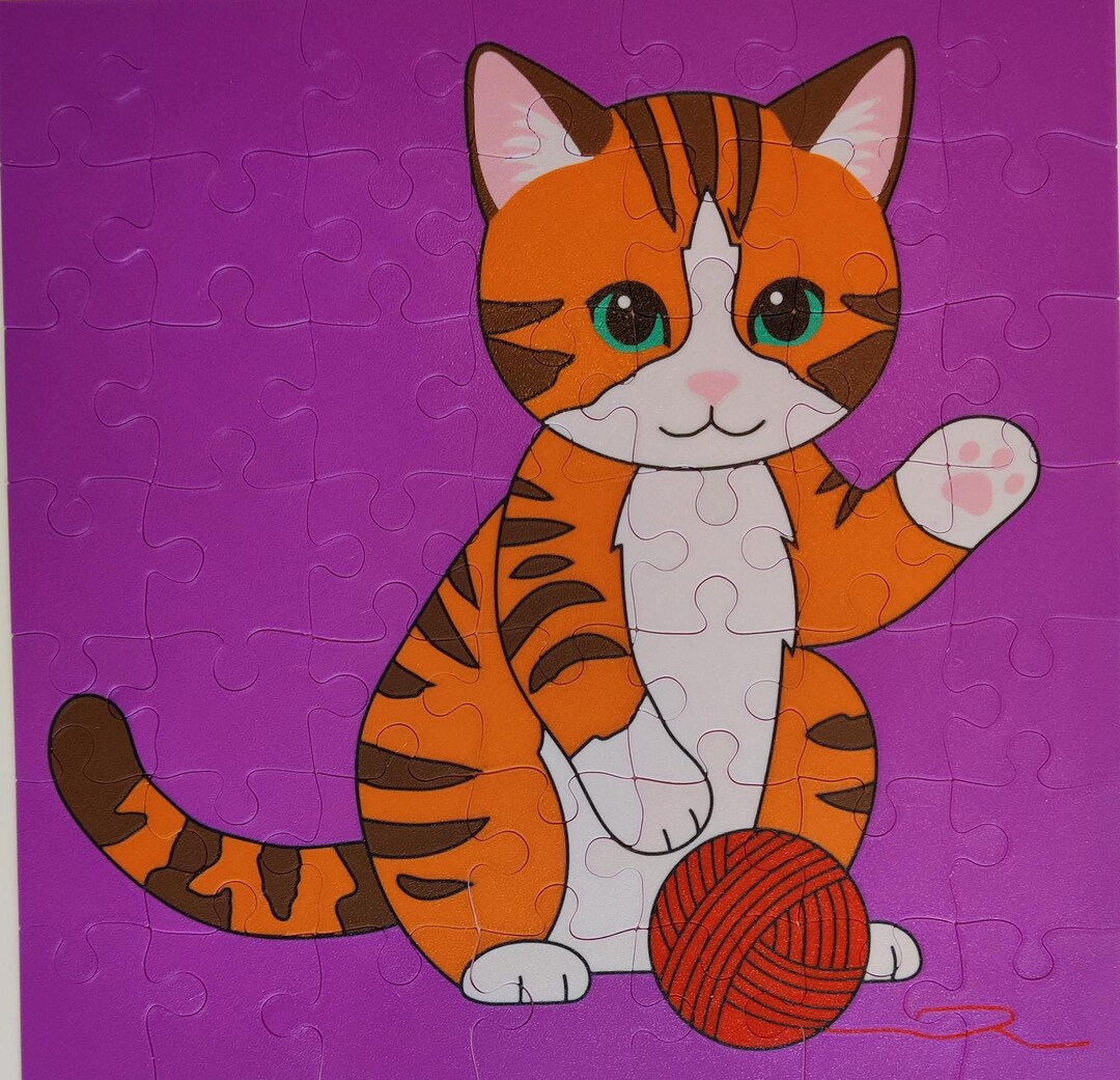 3D Printed Kitty Cat Puzzle 49 Pieces *MADE IN CANADA* - Etsy