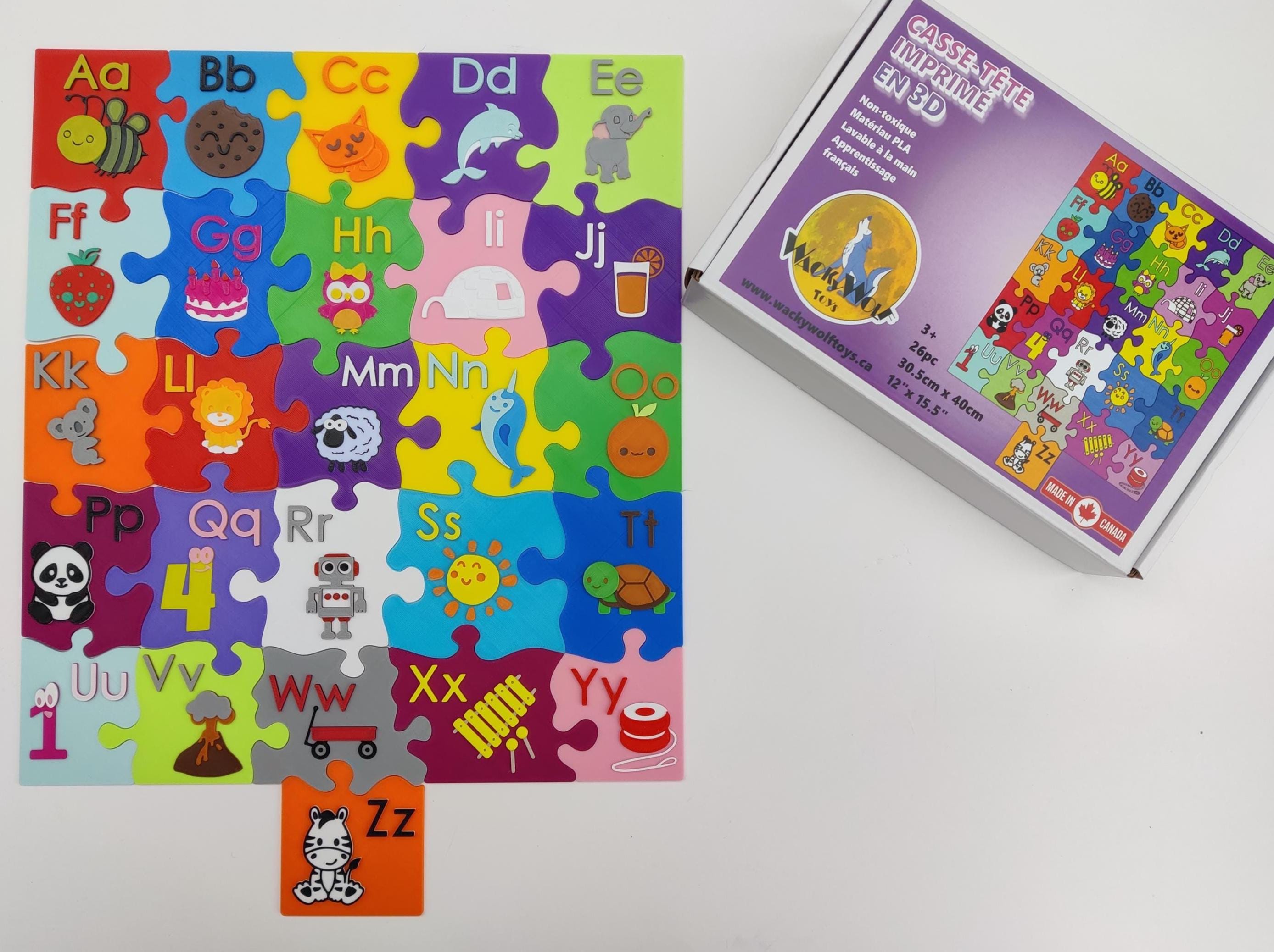 Alphabet Educational Puzzle for Kids 3D Printed *MADE IN CANADA* - Etsy