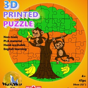 Monkey Puzzle for Kids 3D Printed *MADE IN CANADA* - Etsy