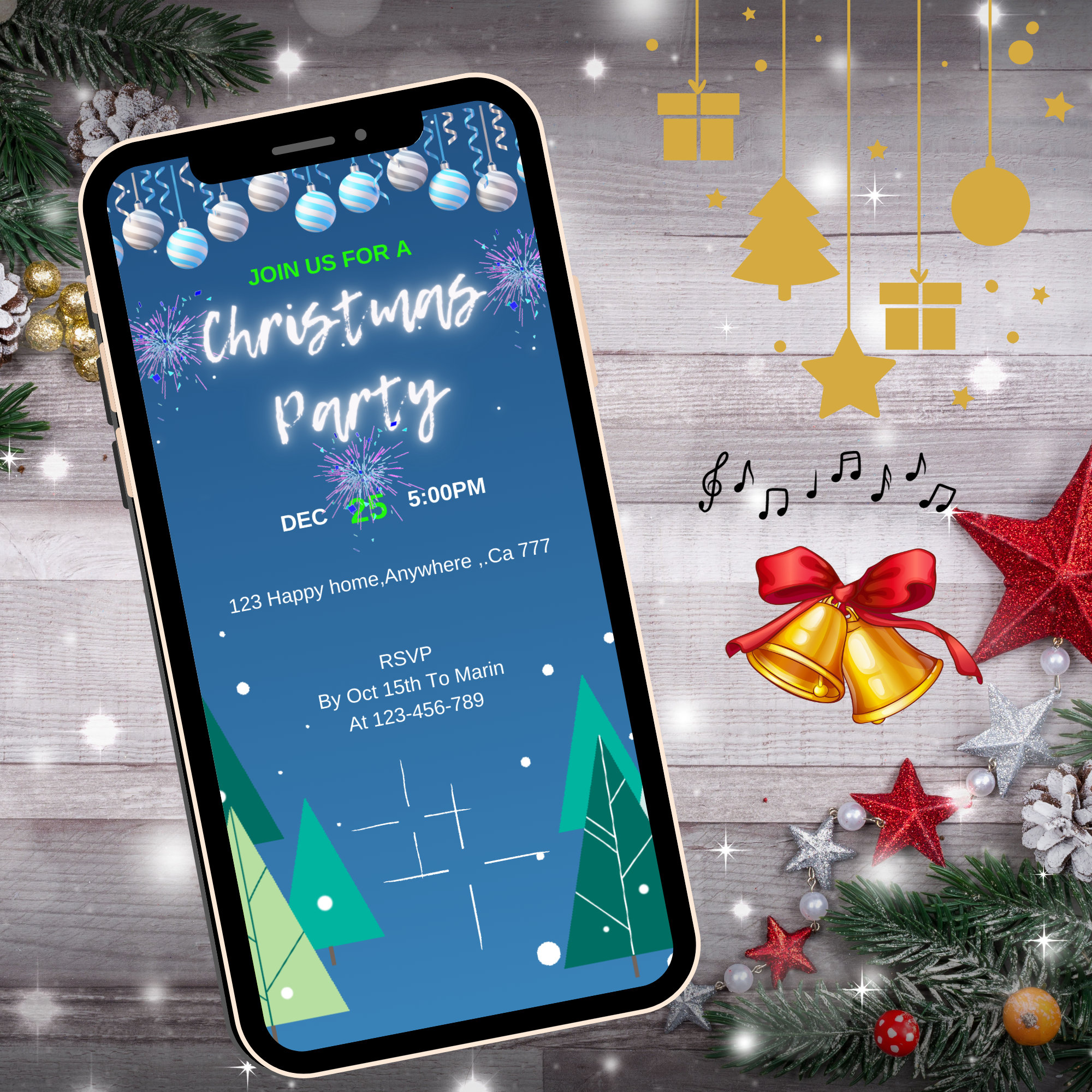 Animated Christmas Party Invitation Electronic Christmas - Etsy