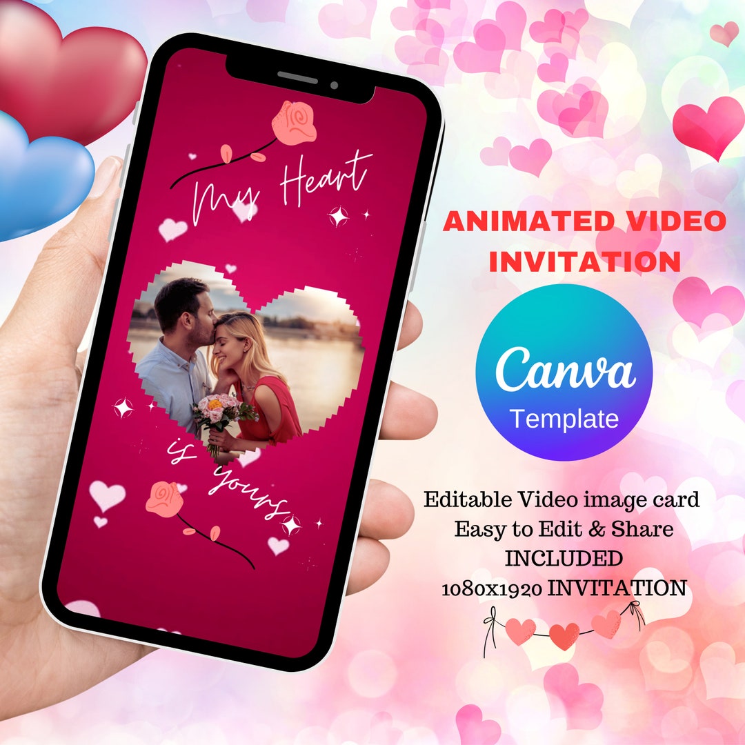 Editable Digital Valentine Card, Electronic Love Invite, Valentine ...