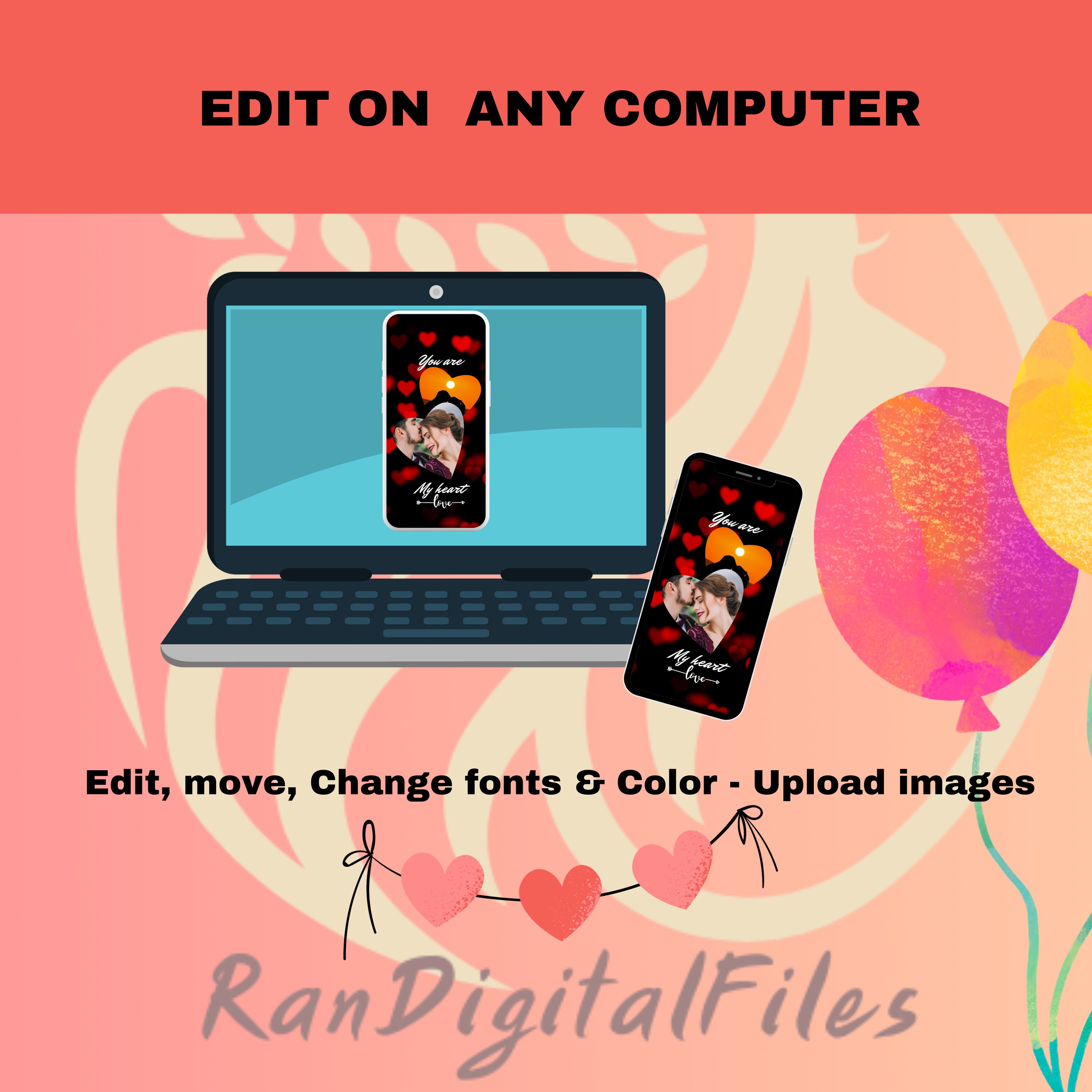 Editable Valentine's Day E-card: Animated Love Invite (digital Download ...