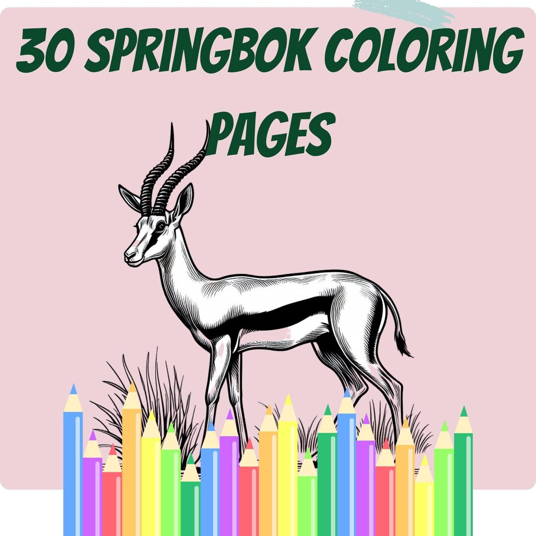 30 Springbok Coloring Pages PDF for Kids and Adults World Cup Activity ...