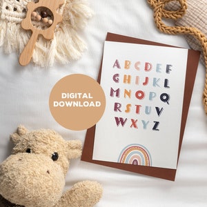 Alphabet Poster Rainbow Printable Educational Wall Art Nursery Poster ...