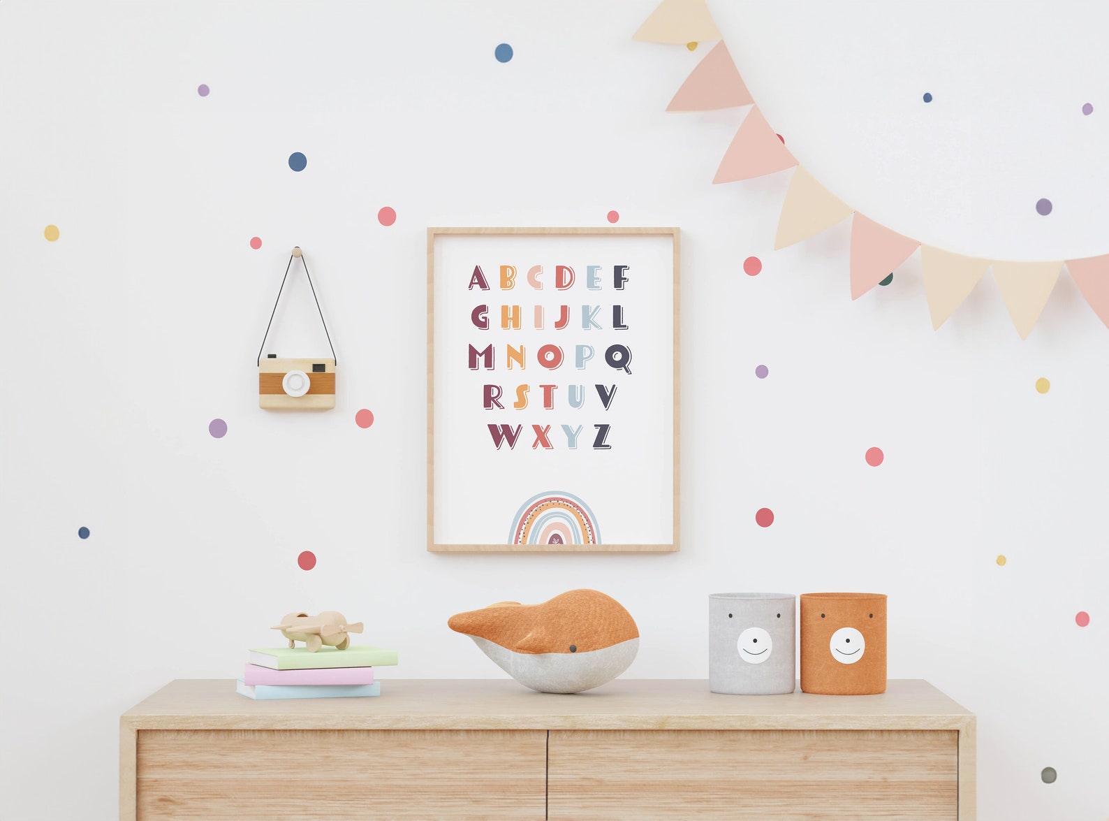 Alphabet Poster Rainbow Printable Educational Wall Art Nursery Poster ...