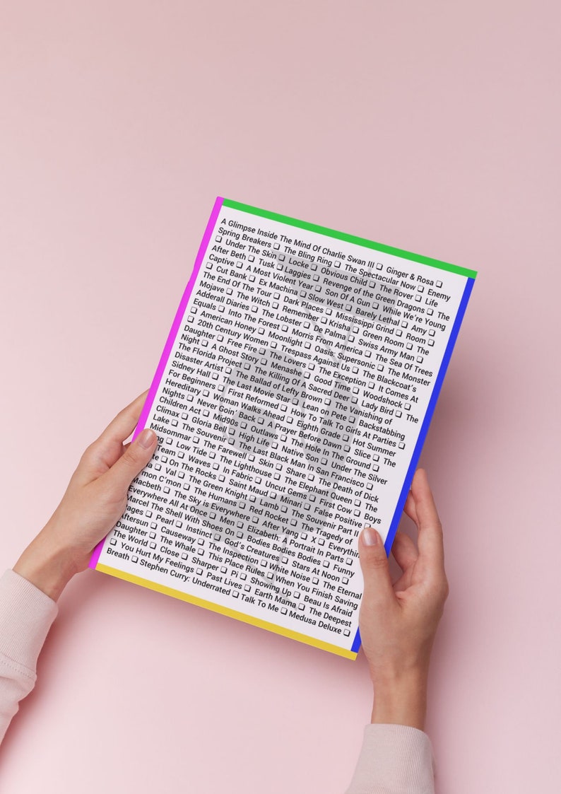 A24 Movie Checklist Poster Digital Download Every A24 Film List Print ...