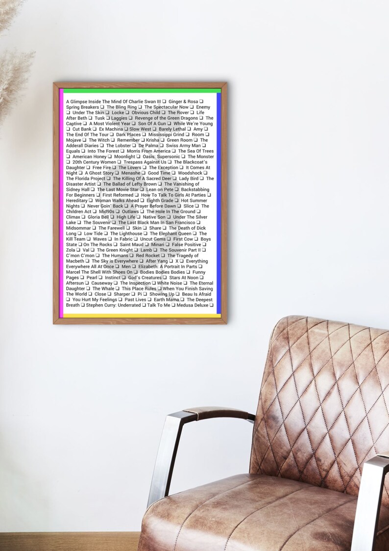 A24 Movie Checklist Poster Digital Download Every A24 Film List Print ...