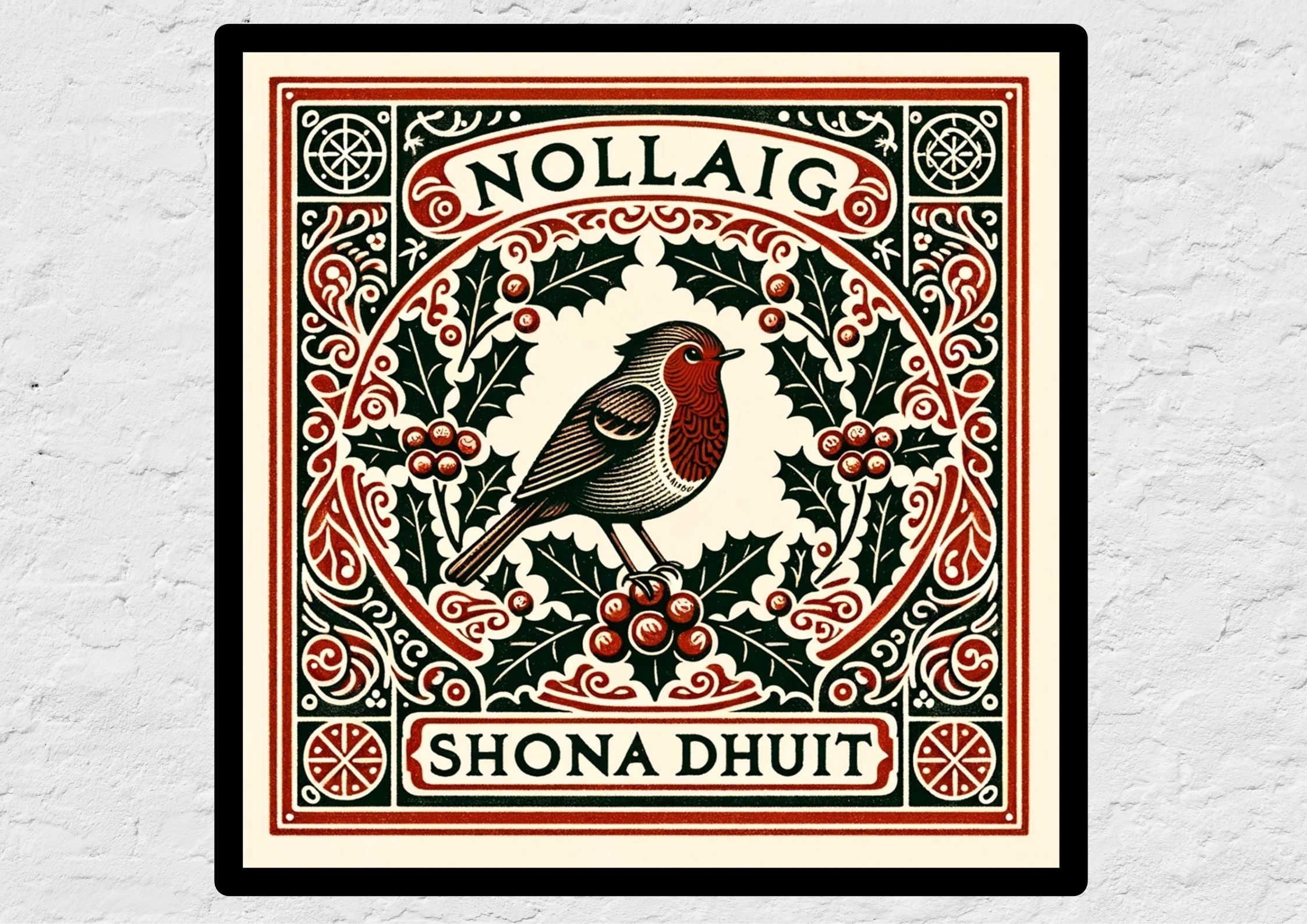Nollaig Shona Dhuit Art Print Irish Christmas Home Decor, Gaelic ...