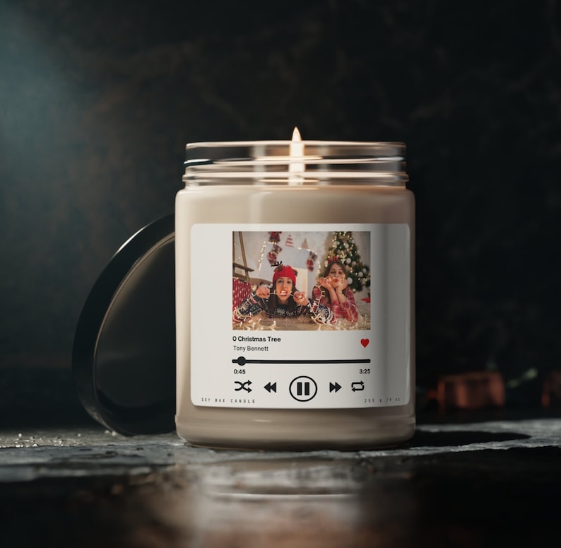 Personalized Photo Candle, Custom Favorite Song Candle Gift, Music ...