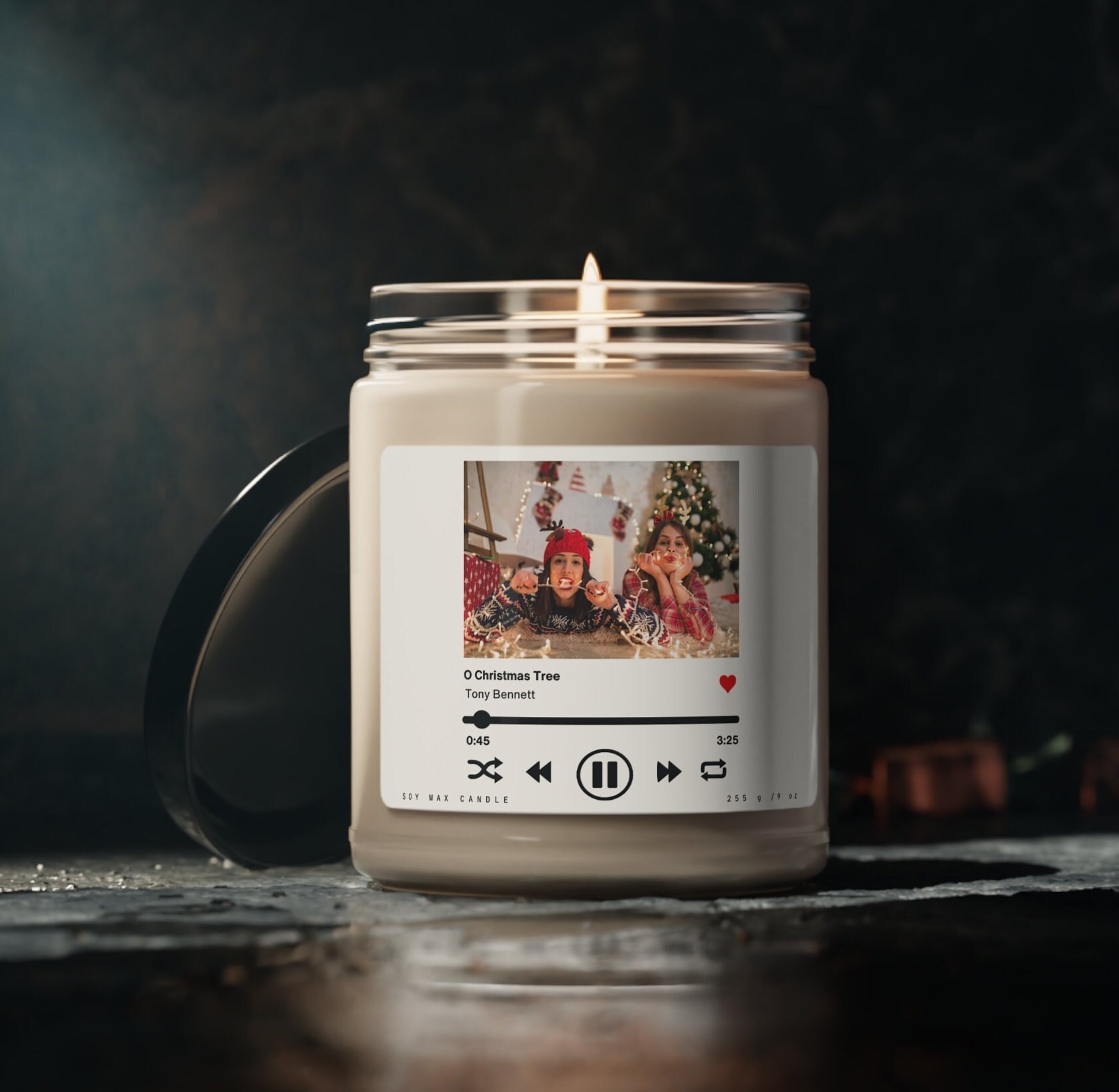 Personalized Photo Candle, Custom Favorite Song Candle Gift, Music ...