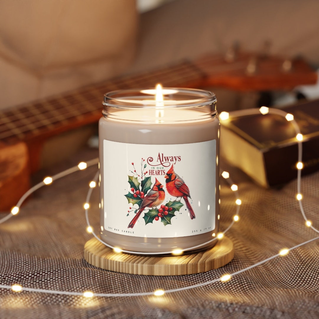 Cardinal Candle, Always in Our Heart Two Cardinals Candle Memorial ...