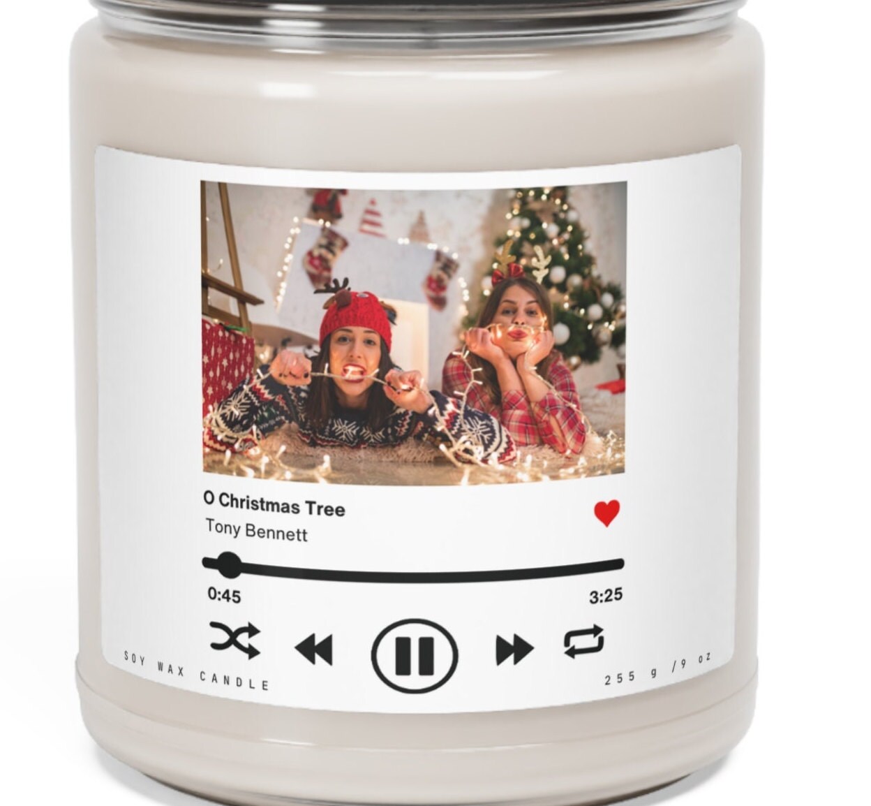 Personalized Photo Candle, Custom Favorite Song Candle Gift, Music ...