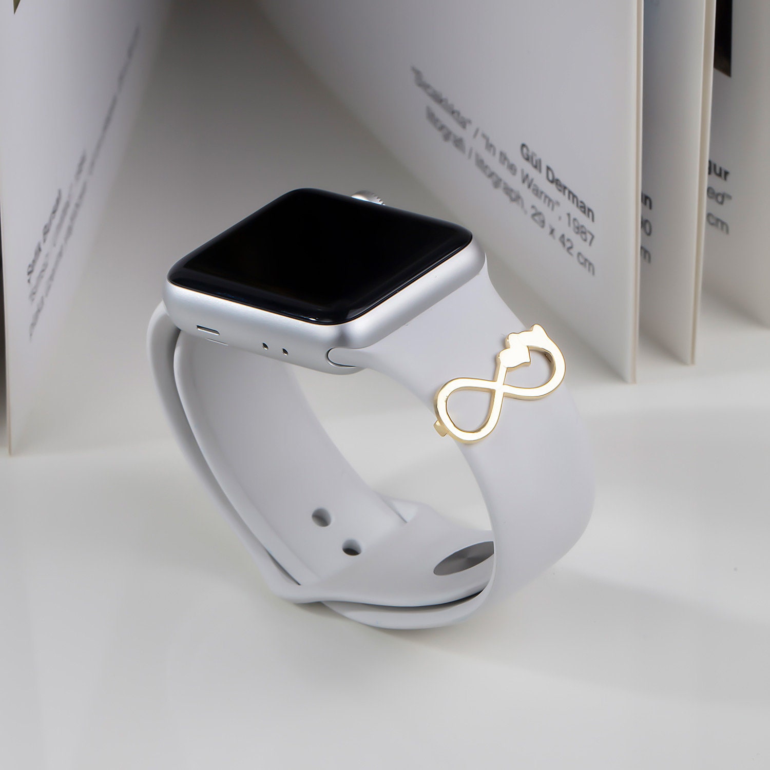 Infinity and Heart Shaped APPLE WATCH Band Charm, Smart Watch Jewelry ...