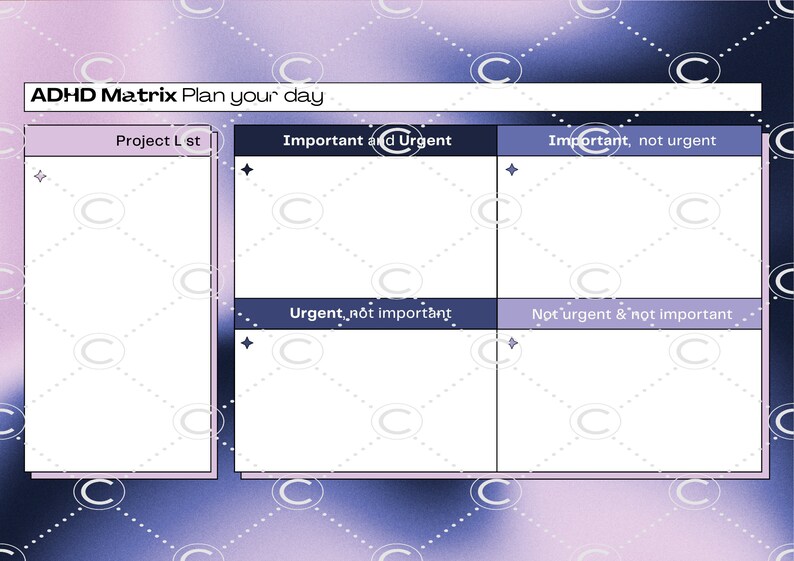 ADHD Planner, Organize, ADHD, Matrix, Plan Your Day, Planner, Template ...