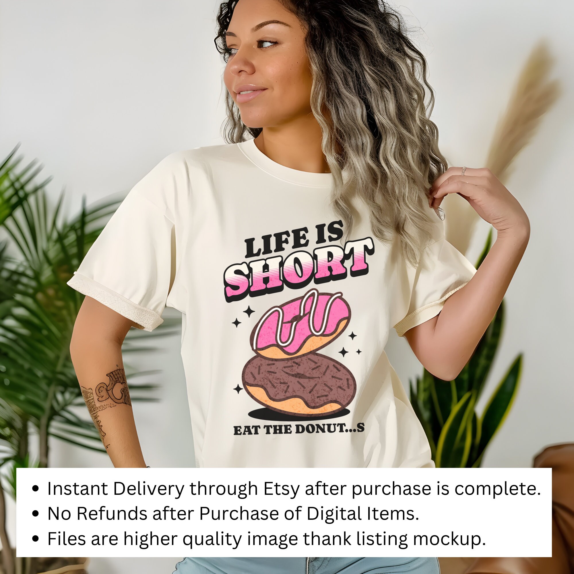 Png Cute Life Quote Graphics Digital Download, YOLO Eat a Donut. Life ...