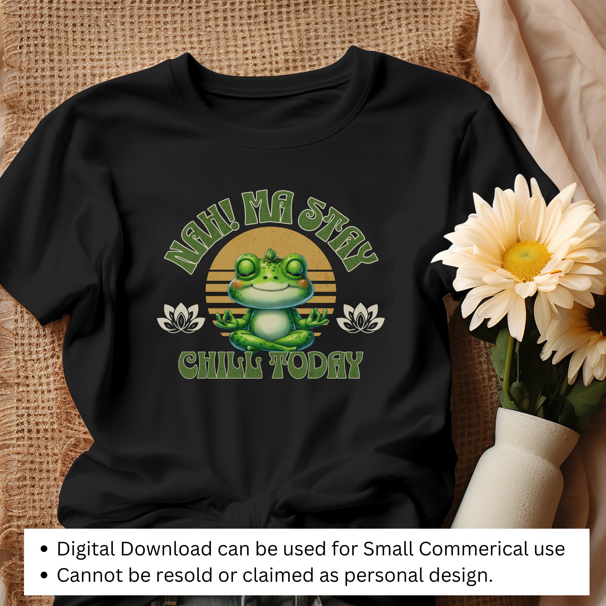 PNG Yoga Namaste Frog Sublimation Graphics, Sunset and Lotus Blossom ...