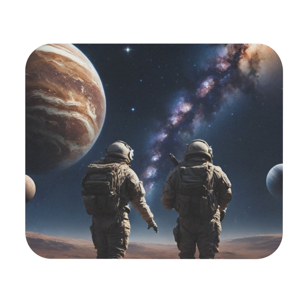 Space Soldiers Looking at the Milky Way Mouse Pad rectangle - Etsy
