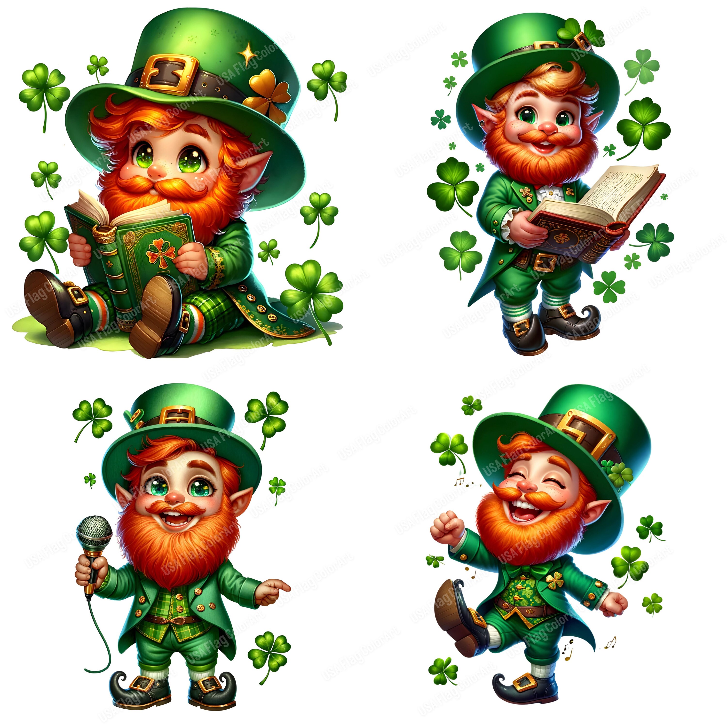St. Patrick's Day Leprechaun Watercolor PNG Digital Download, Irish ...
