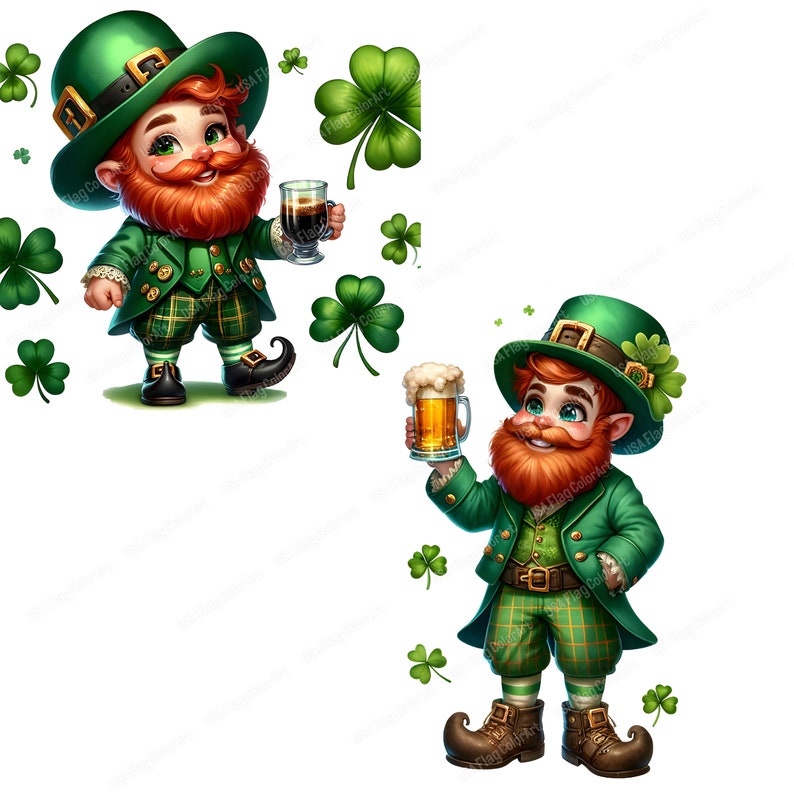 St. Patrick's Day Leprechaun Watercolor PNG - Digital Download, Irish ...