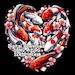 Valentine's Day Koi Fish Clipart - Love Heart Shaped Watercolor ...