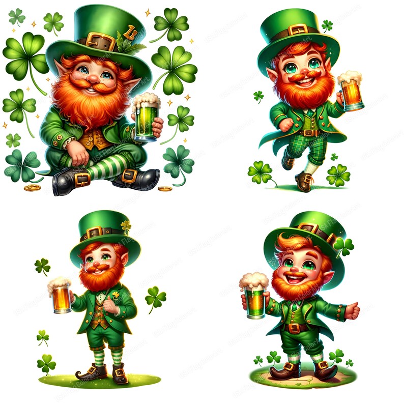 St. Patrick's Day Leprechaun Watercolor PNG Digital Download, Irish ...