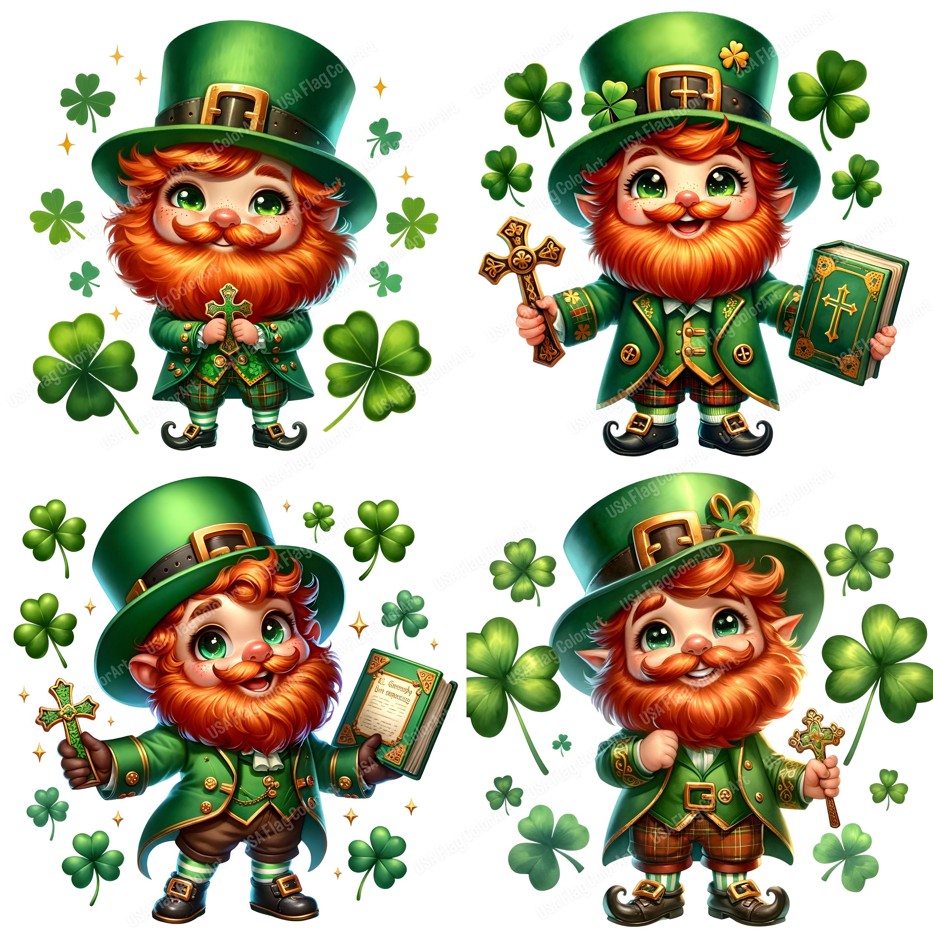 St. Patrick's Day Leprechaun Watercolor PNG - Digital Download, Irish ...